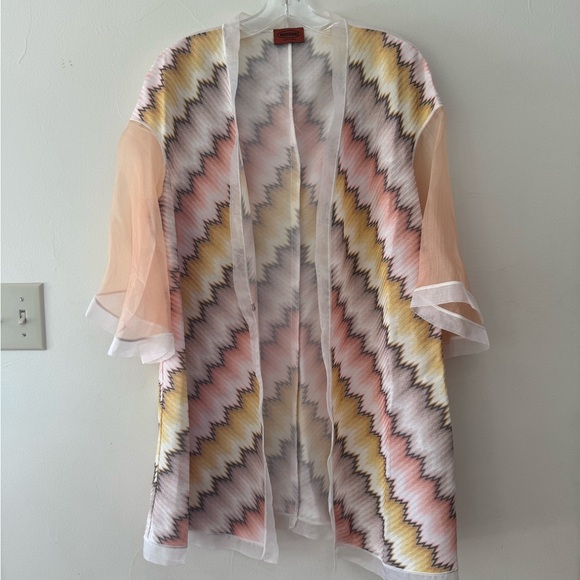 Missoni | Tops | Vintage Missoni Orange Label Zigzag Sheer Kimono ...